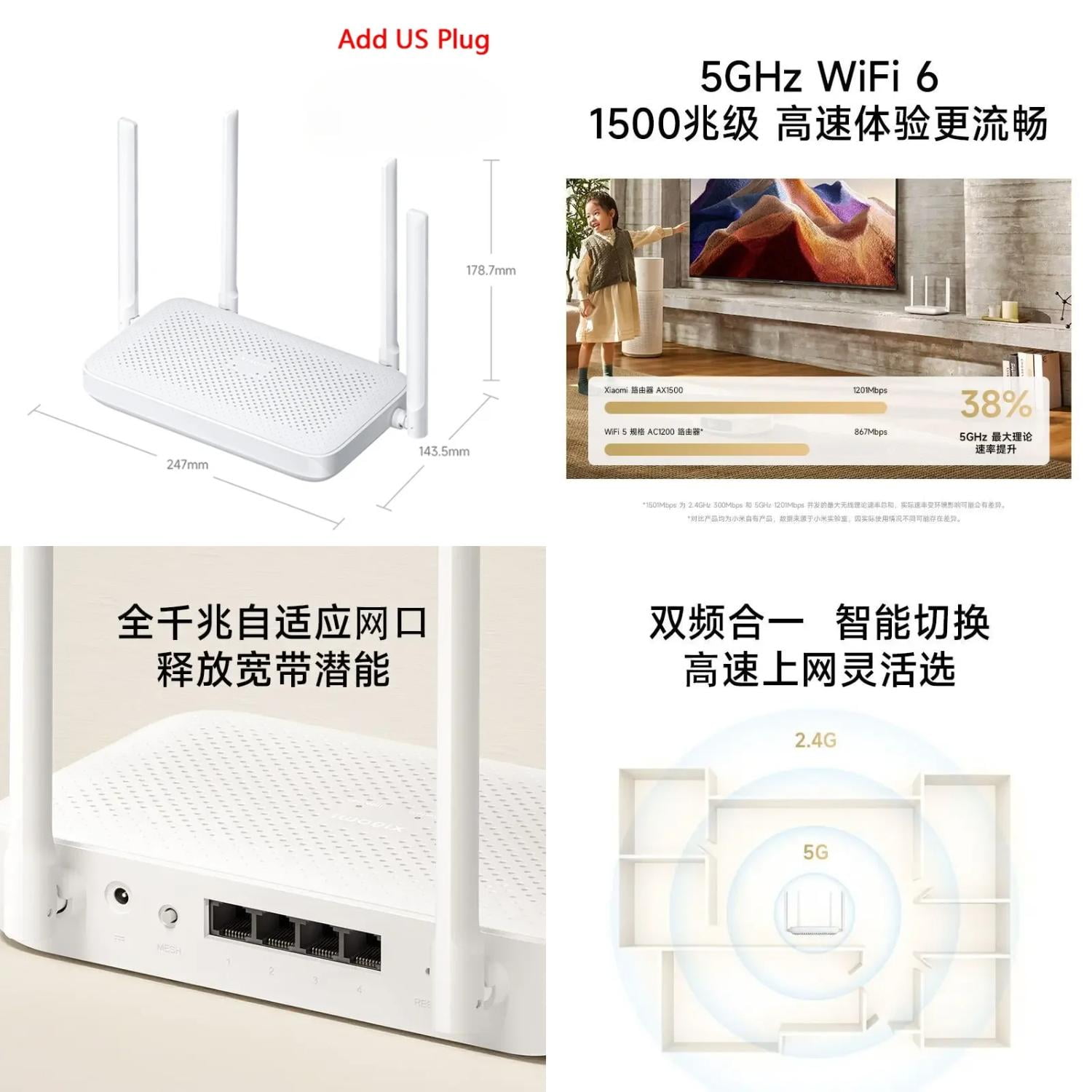 DUFDERIA Router AX1500 2.4/5GHz WiFi 6 1500Mbps Mesh System Work with ... DUFDERIA Router AX1500 2.4/5GHz WiFi 6 1500Mbps Mesh System Work with ...