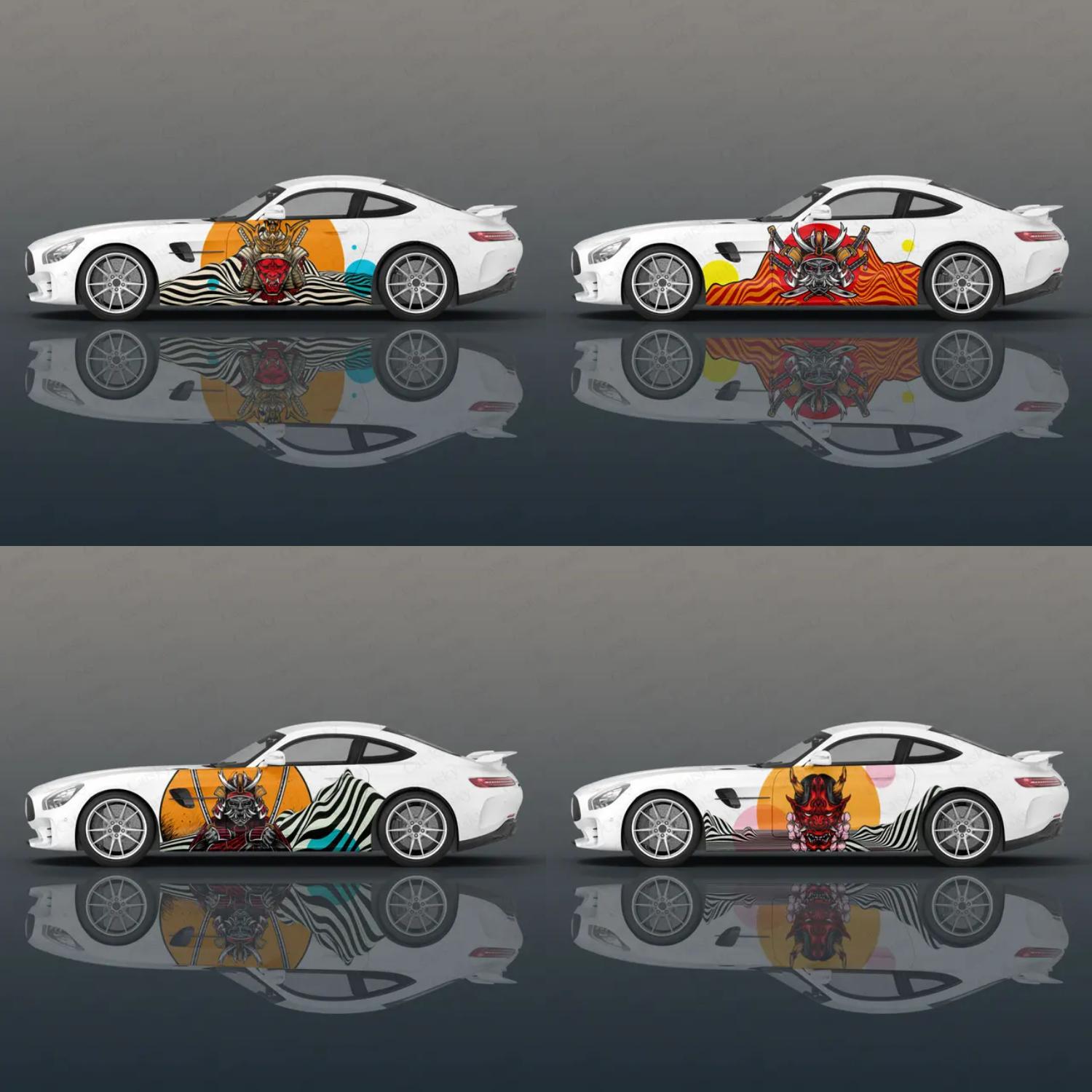 DUFDERIA Samurai Racing Car Graphic Decal Full Body Vinyl Wrap Modern ...