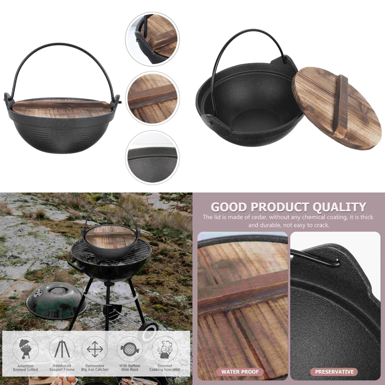 DUFDERIA Single Japanese Hot Iron Pot Shabu Nabe Pan for Serving ...