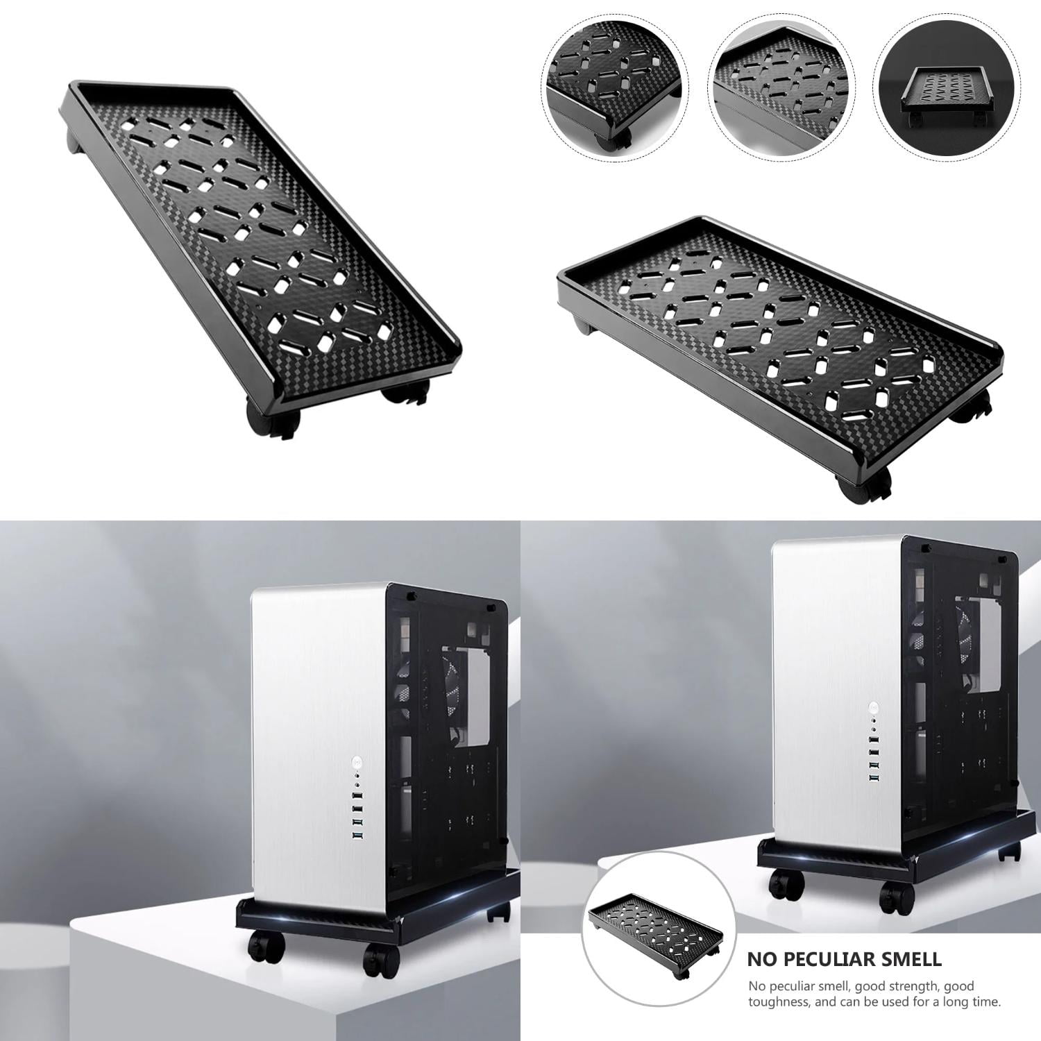 DUFDERIA Stand Computer Cpu Tower Pc Holder Wheels Mobile Cart Shelf ...