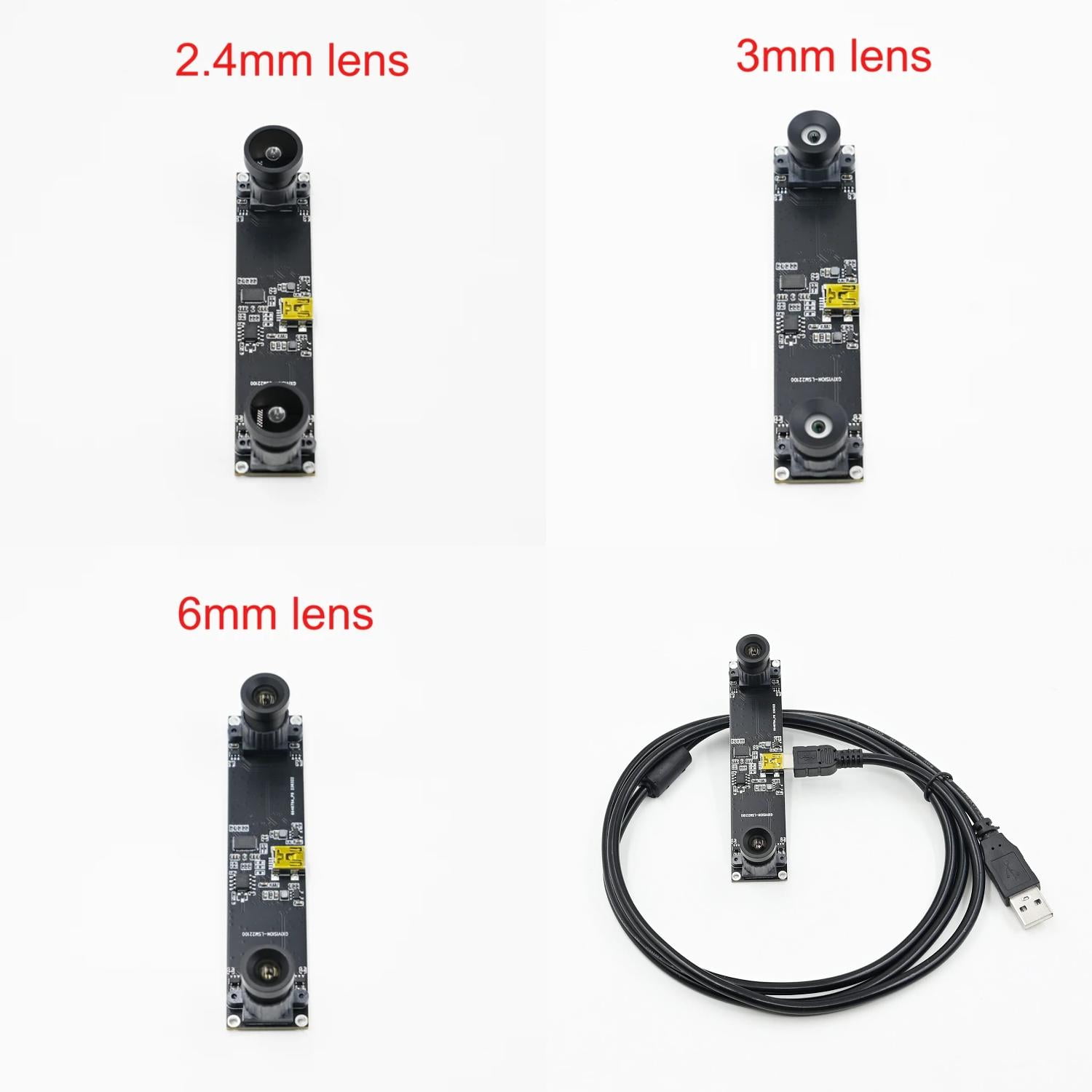 DUFDERIA USB Camera Module Dual Lens 720P Synchronization Same Frame ...