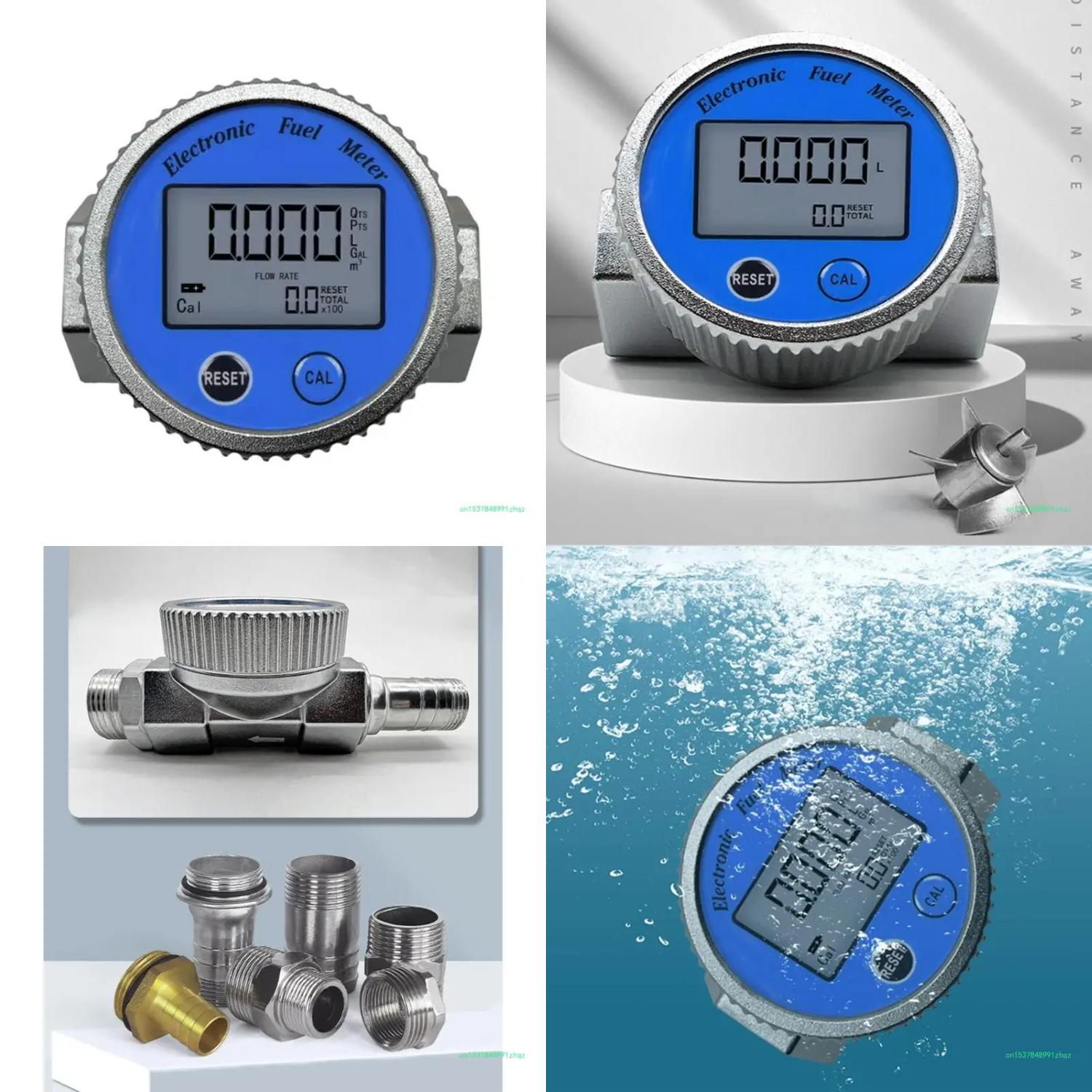 DUFDERIA Waterproof Meter Digital Meter Water Flow Meter Mini Digital ...