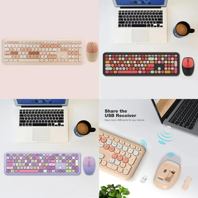 DUFDERIA Wireless Keyboard Mouse Combo 2.4G Compact Keyboard and Mouse ...