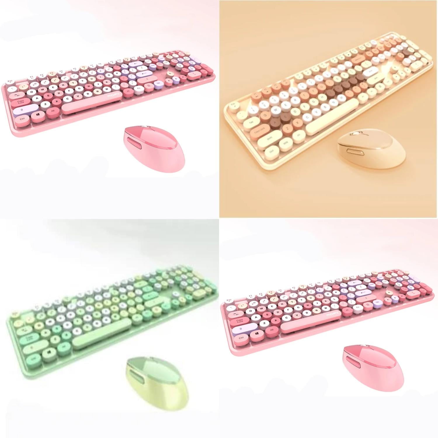 Dufderia Wireless Keyboard And Mouse Combo 2 4g Full Size Retro Typewriter Computer Keyboard For