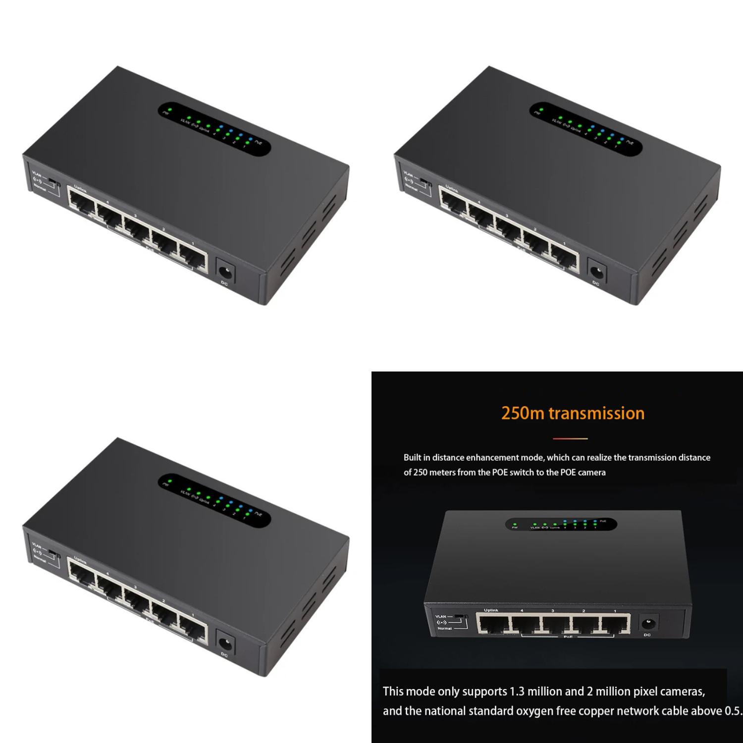 DUFDERIA game POE Switch VLAN 10/100mbps Full Auto Game Loading ...