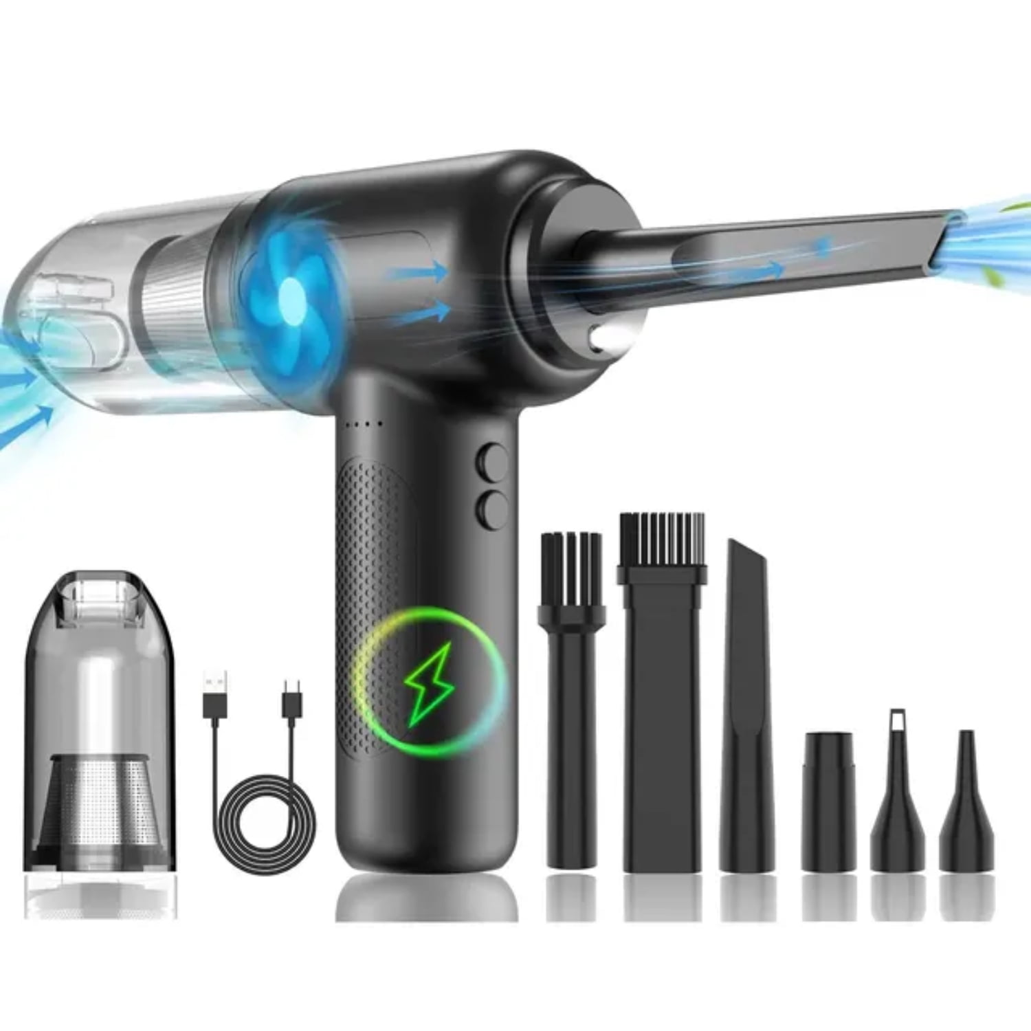 DUFDIE 2 In 1 Compressed Air Duster Cordless Dust Blower Rechargeable ...