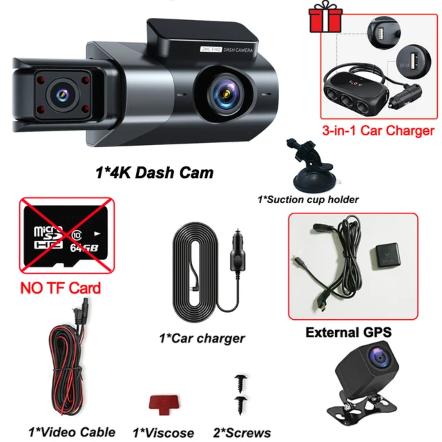 DUFDIE 4K Car Dvr in the Car Cam for Cars GPS Front Camera for Vehicle ...