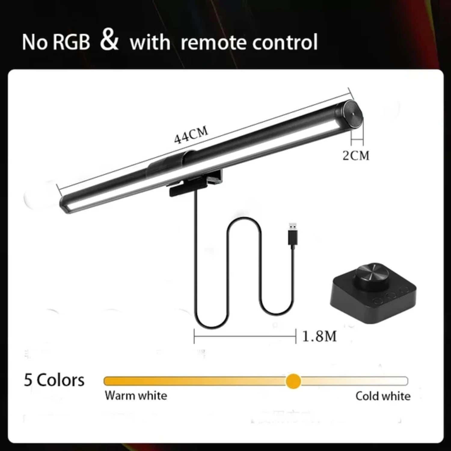 DUFDIE Curved RGB Monitor Lights with Remote Control - Dimming Desk ...
