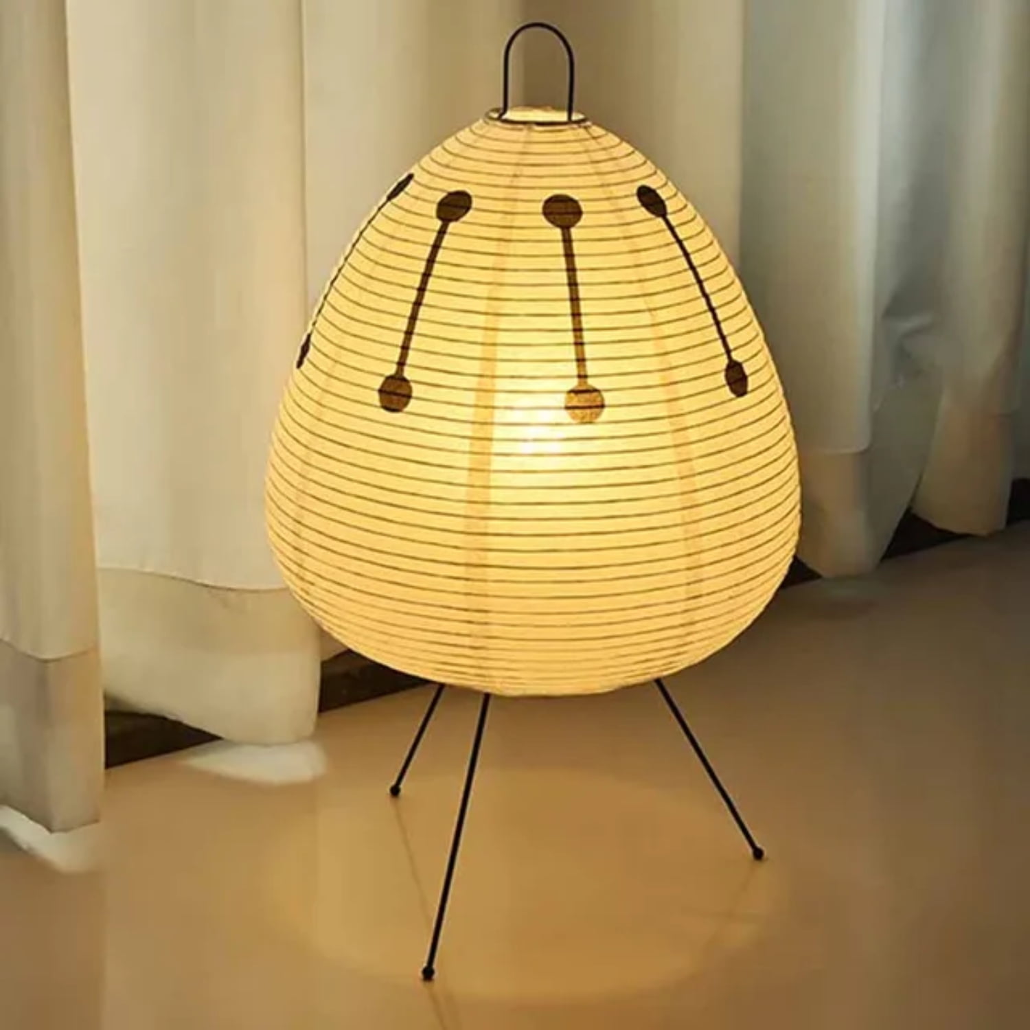 DUFDIE Japanese Akari Noguchi Table Lamp - Rice Paper Standing Lamp for ...