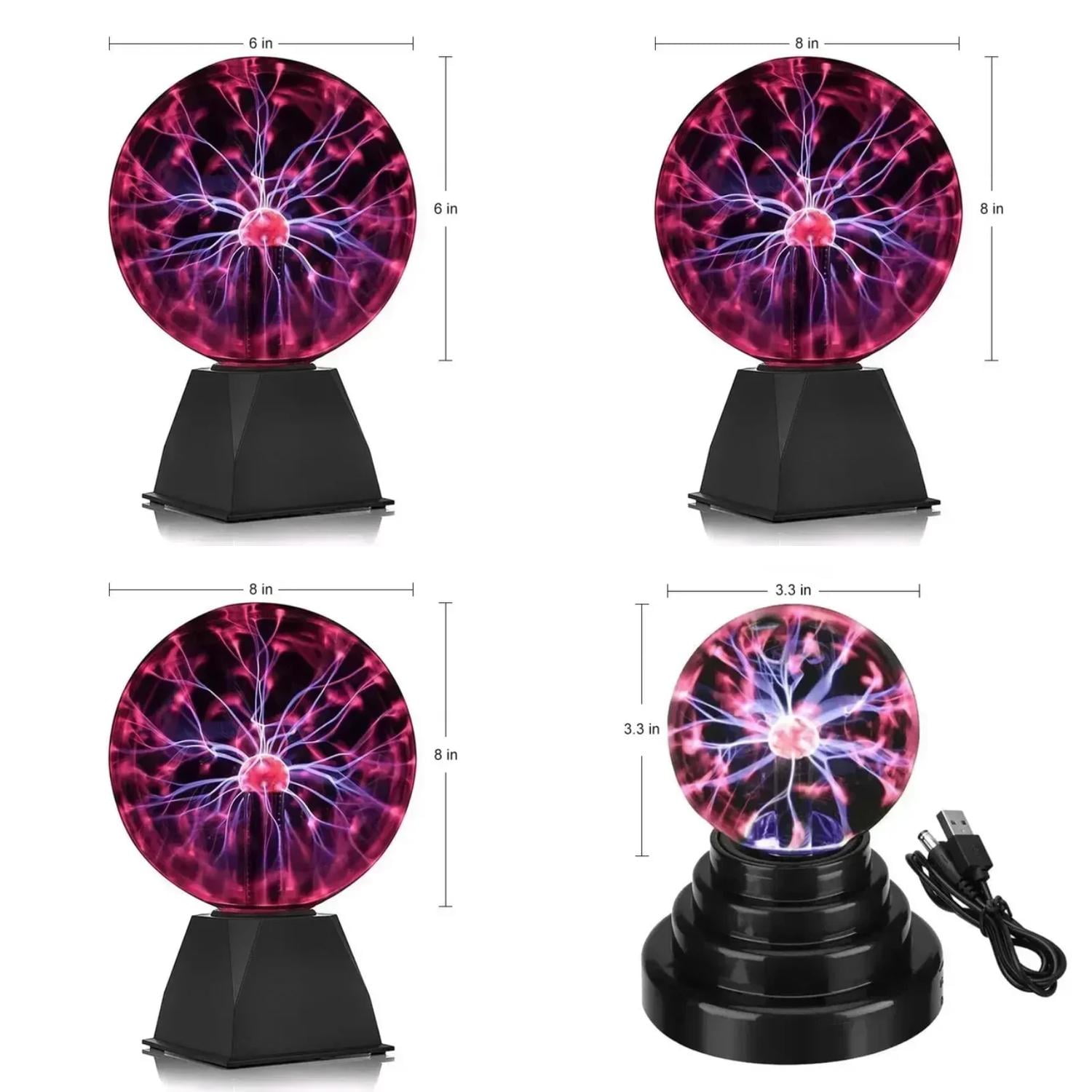 DUFDIEJ 8 Inch Sound Control Magic Plasma Ball Lamp LED Night Light ...