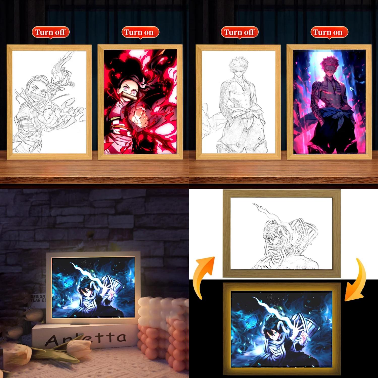 DUFDIEJ Stunning Anime Light Painting Picture Frame - Perfect Gifts for ...