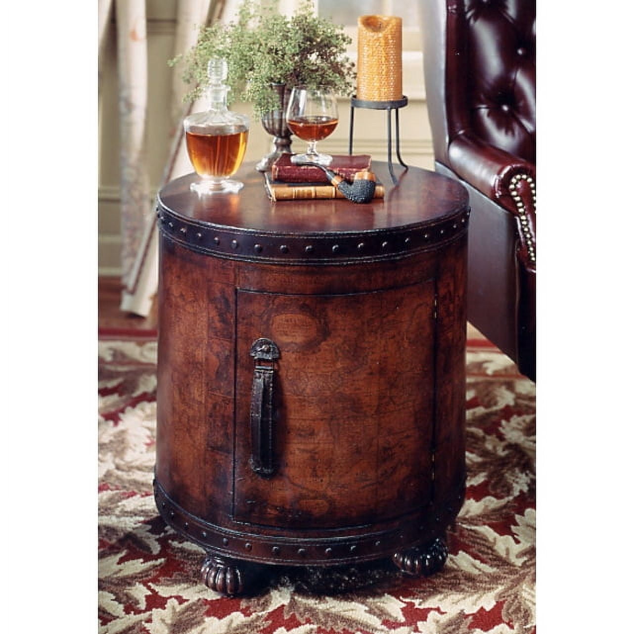 Butler Specialty Vasco Old World Map Brown Duffel End Table - Walmart.com