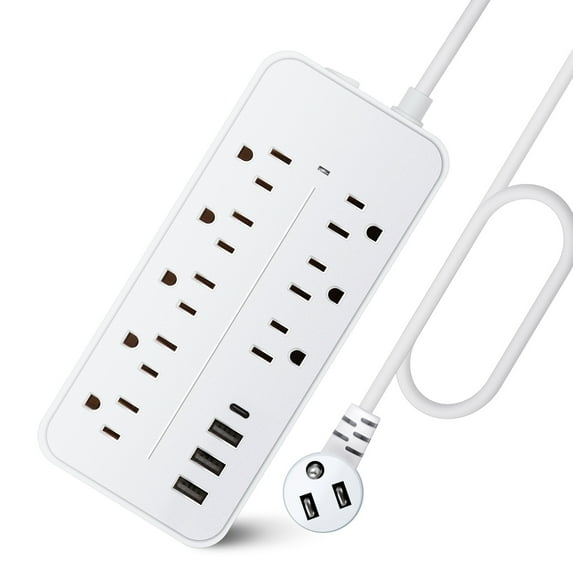 DUHKP Power Strip with 3 USB Ports, 1700 Joules Surge Protector ...