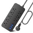 DUHKP Power Strip with 3 USB Ports, 1700 Joules Surge Protector ...