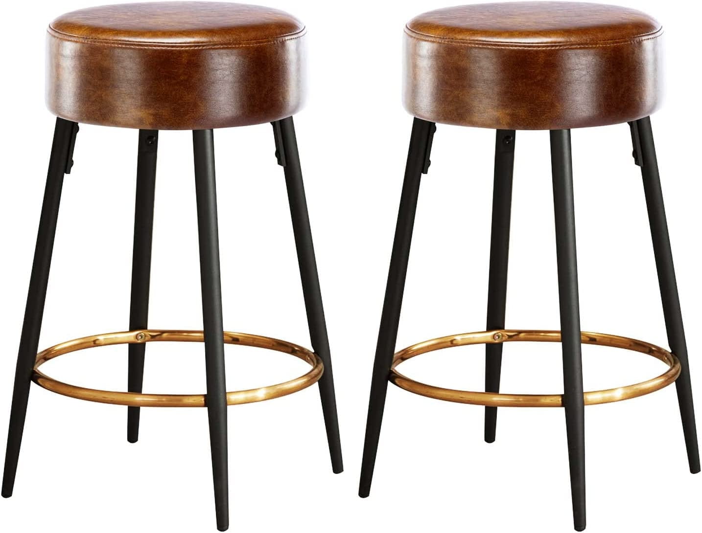 DUHOME Counter Height Bar Stools Set of 2, Velvet Kitchen Upholstered ...
