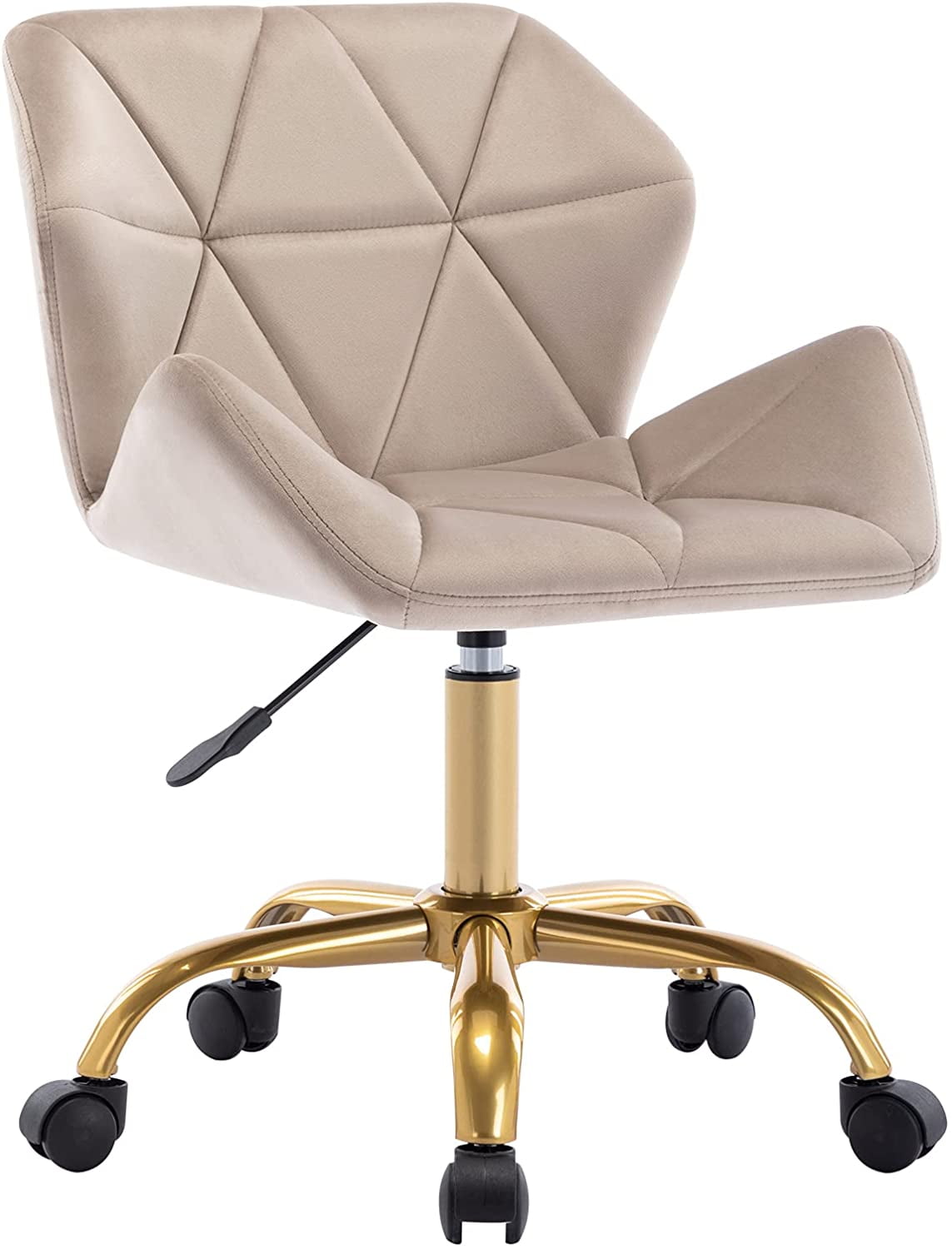 DUHOME Cute Home Office Chair, Velvet Swivel Desk Chair Armless ...
