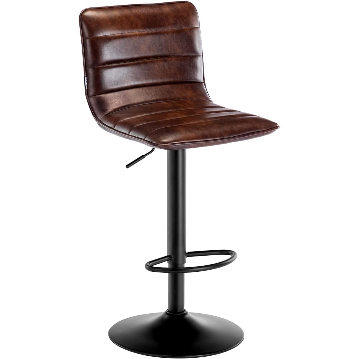 DUHOME Faux Leather Bar Stools Counter Height, Height Adjustable Bar Chairs Swivel Modern Dining ...