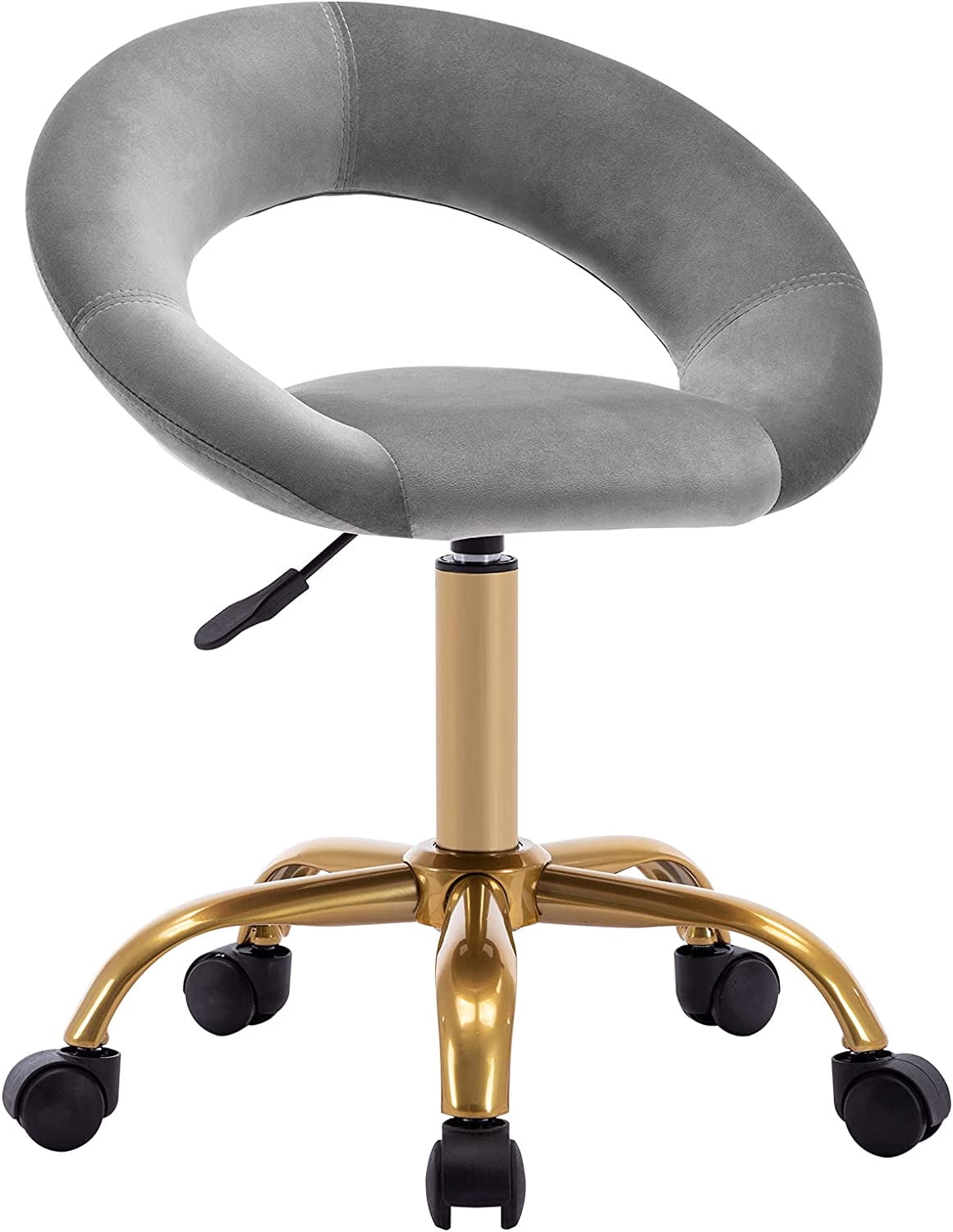 DUHOME Swivel Rolling Chair, Velvet Home Office Chair Adjustable ...