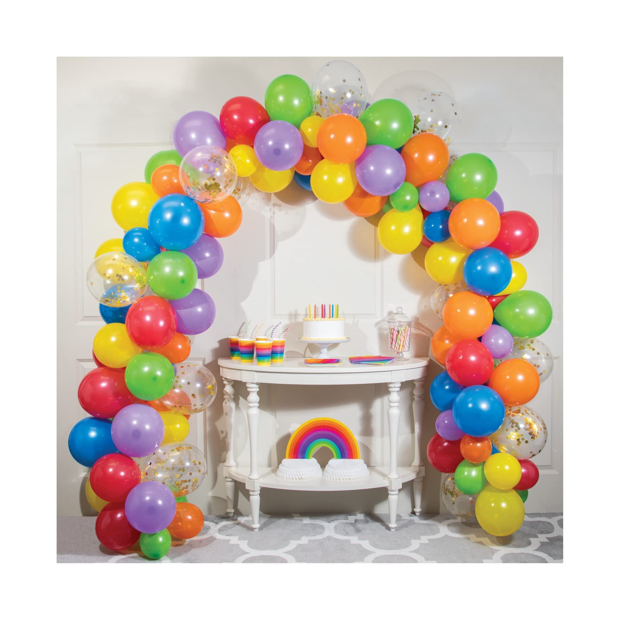 DUILE Rainbow Balloon Garland Arch Kit Walmartorted Colorful Balloons ...