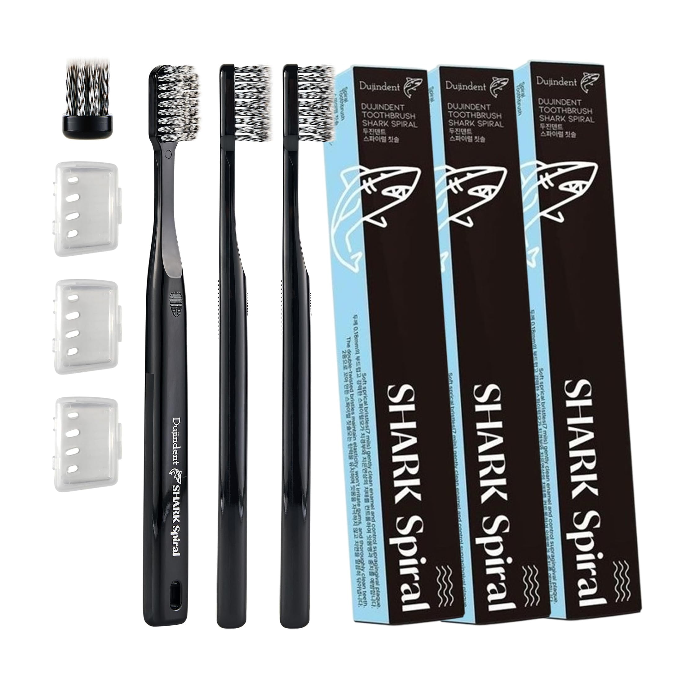 DUJINDENT Toothbrush [Made in IFF17 Korea] Shark Spiral Extra Soft ...
