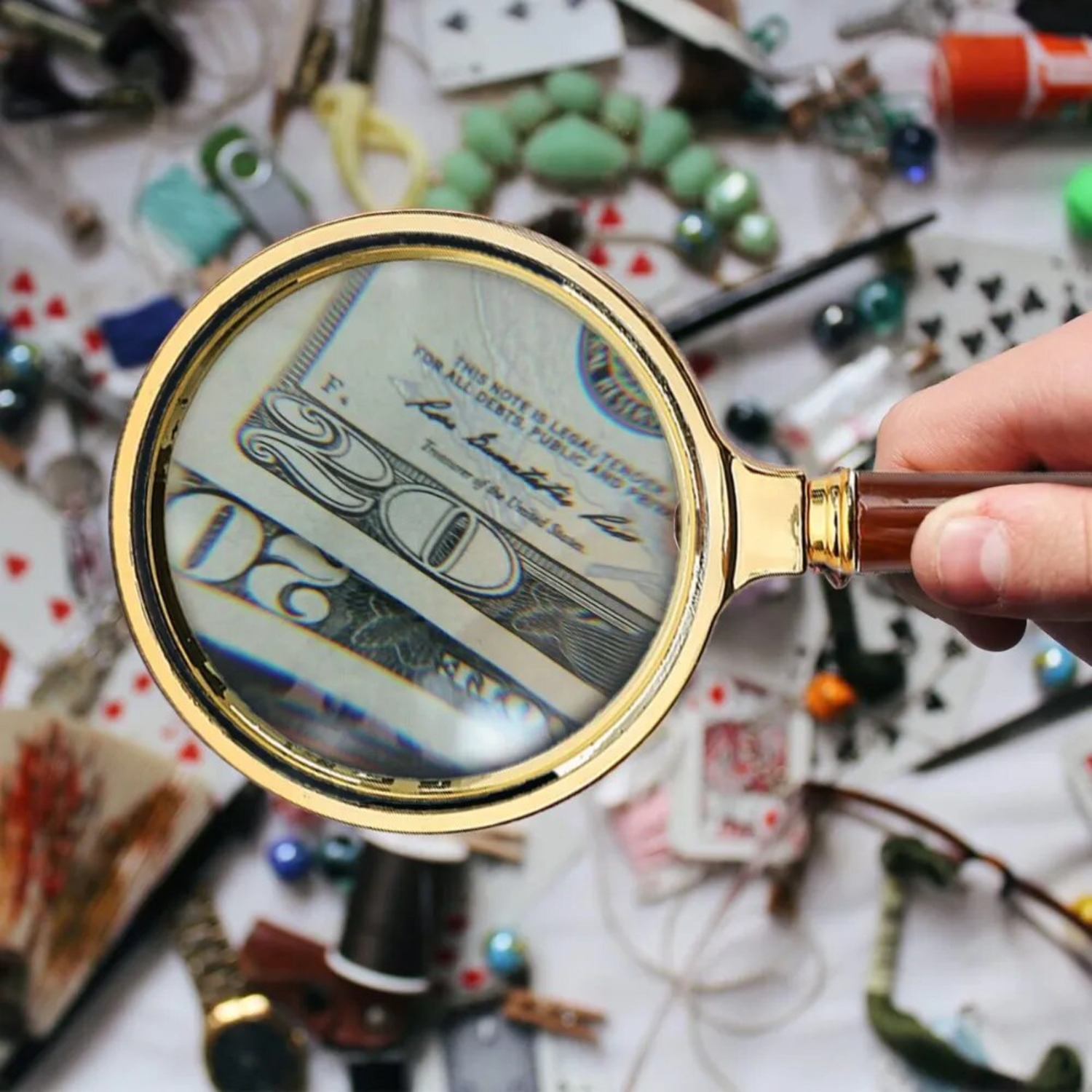 DUJRUIS Engaging precise and efficient Handheld Wooden 10X Magnifying ...