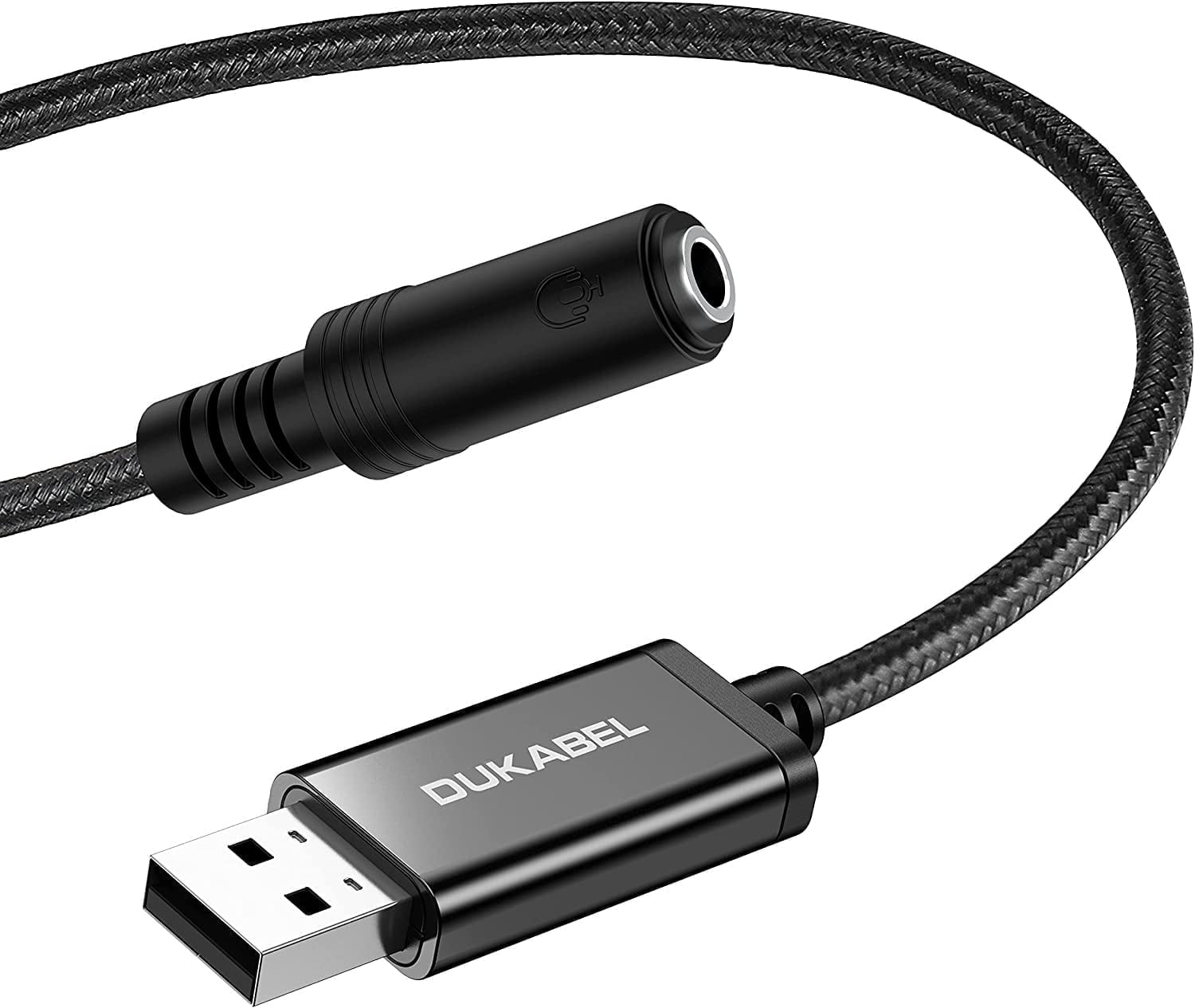 DUKABEL USB to 3.5mm Jack Headset Audio Adapter, TRRS Mic-Supported ...