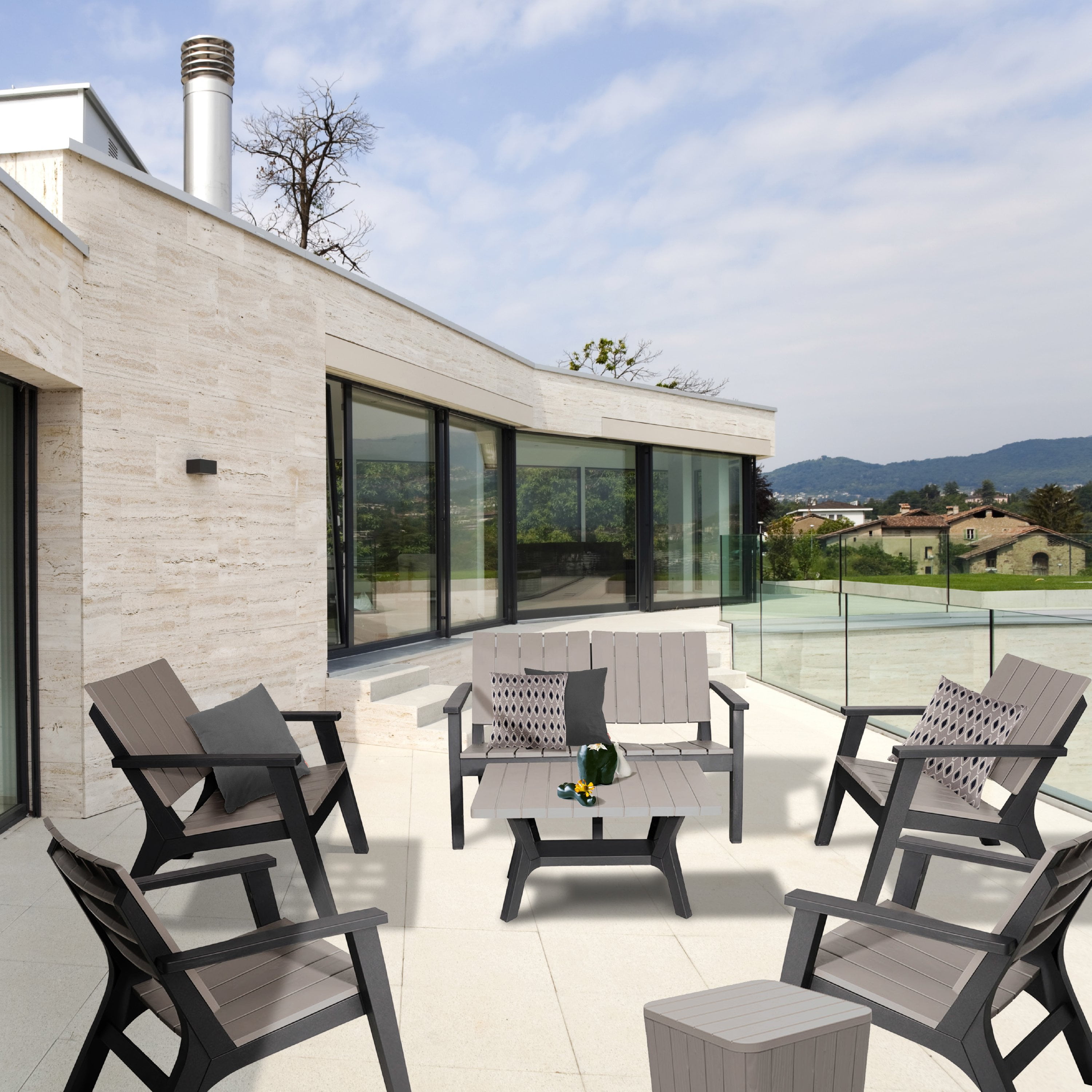 Enzo 7 Piece Patio Sofa Seating Set - Walmart.com