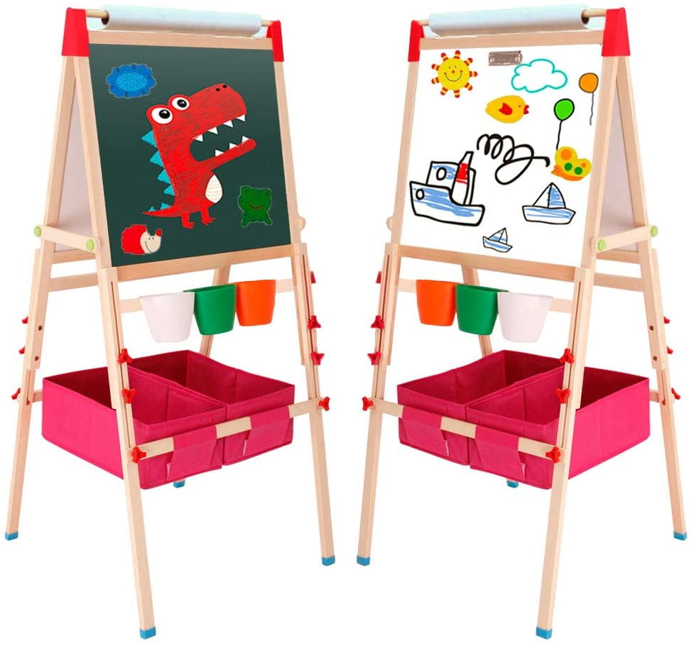 DUKE BABY 3-In-1 Kids Art Easel, Dry-Erase Board - Chalkboard - Paper ...
