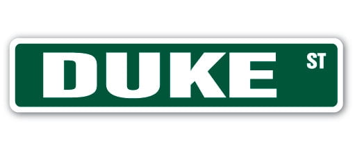 DUKE Street Sign Childrens Name Room Sign | Indoor/Outdoor | 36" Wide ...