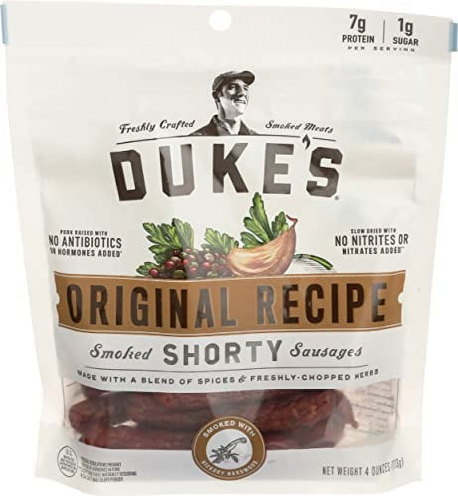 Duke's Jerky Sausages, Shorty Smoked Original, 4 OZ Shelf Stable Meat ...