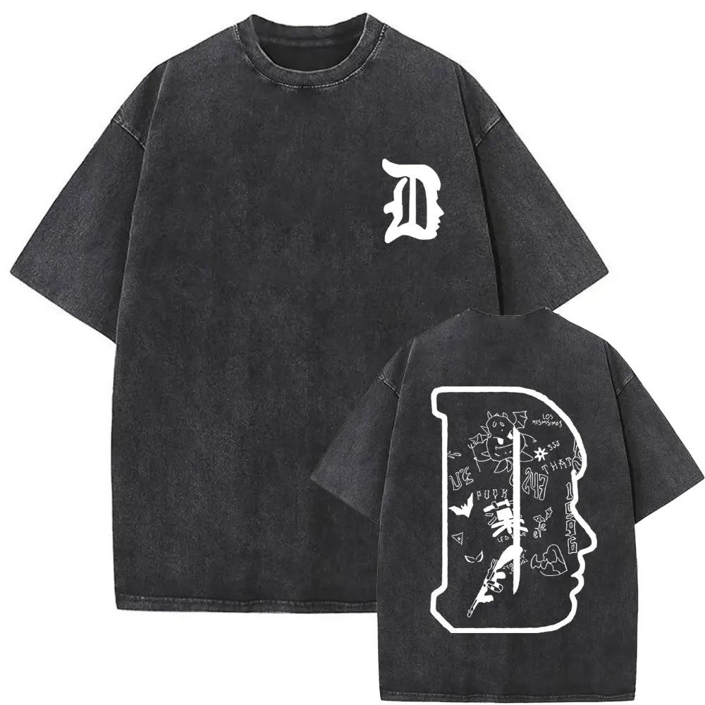 DUKI Men's Hip Hop Oversized Cotton Short Sleeve T-Shirt - Vintage ...