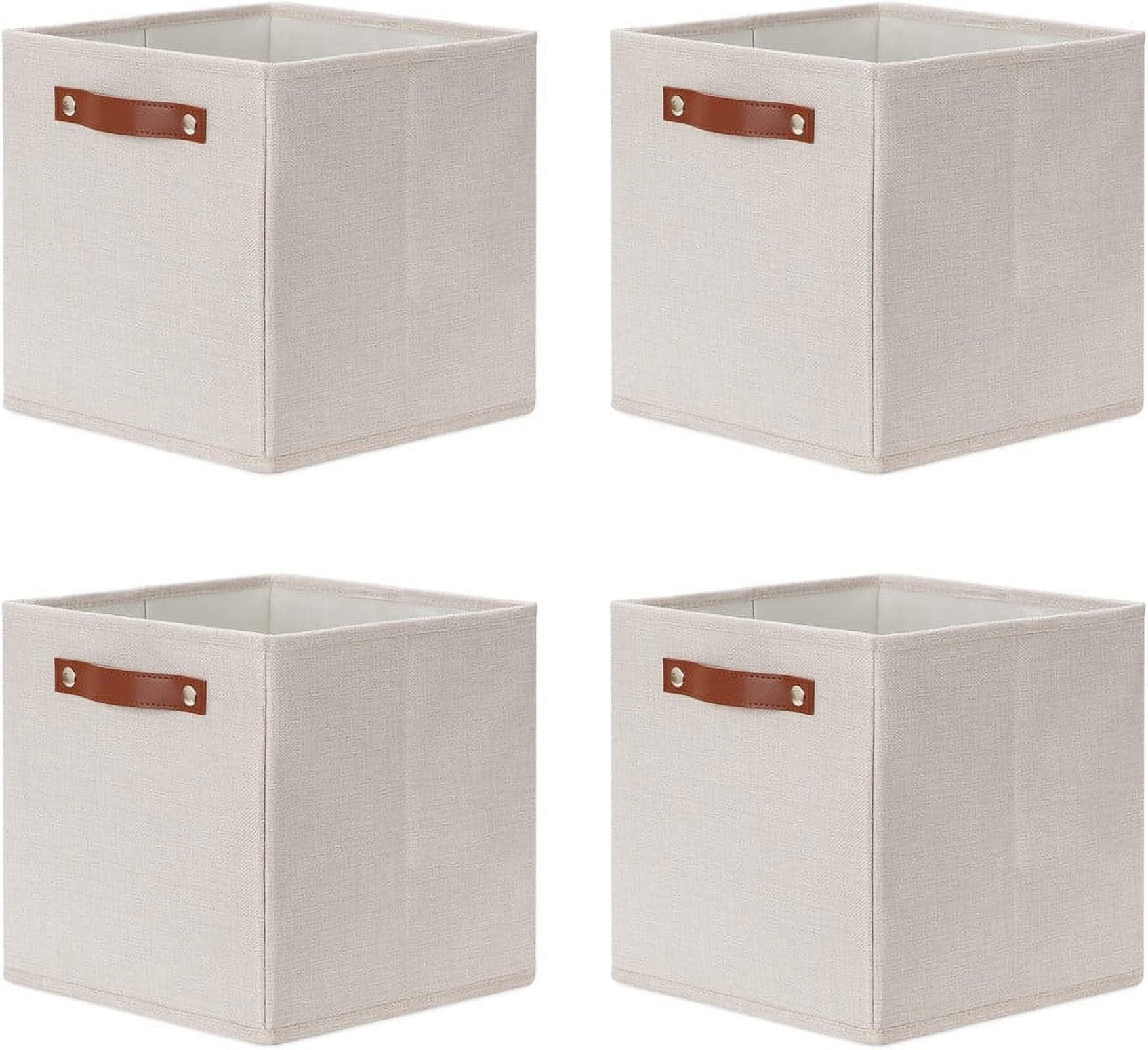 DULLEMELO 11 Inch Cube Storage Bins Fabric Storage Cubes 4 PCS Foldable ...