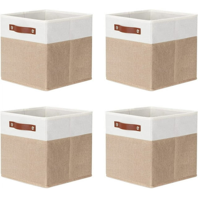DULLEMELO 11 Inch Sturdy Cube Storage Bins, 4 PCS Foldable Shelf ...