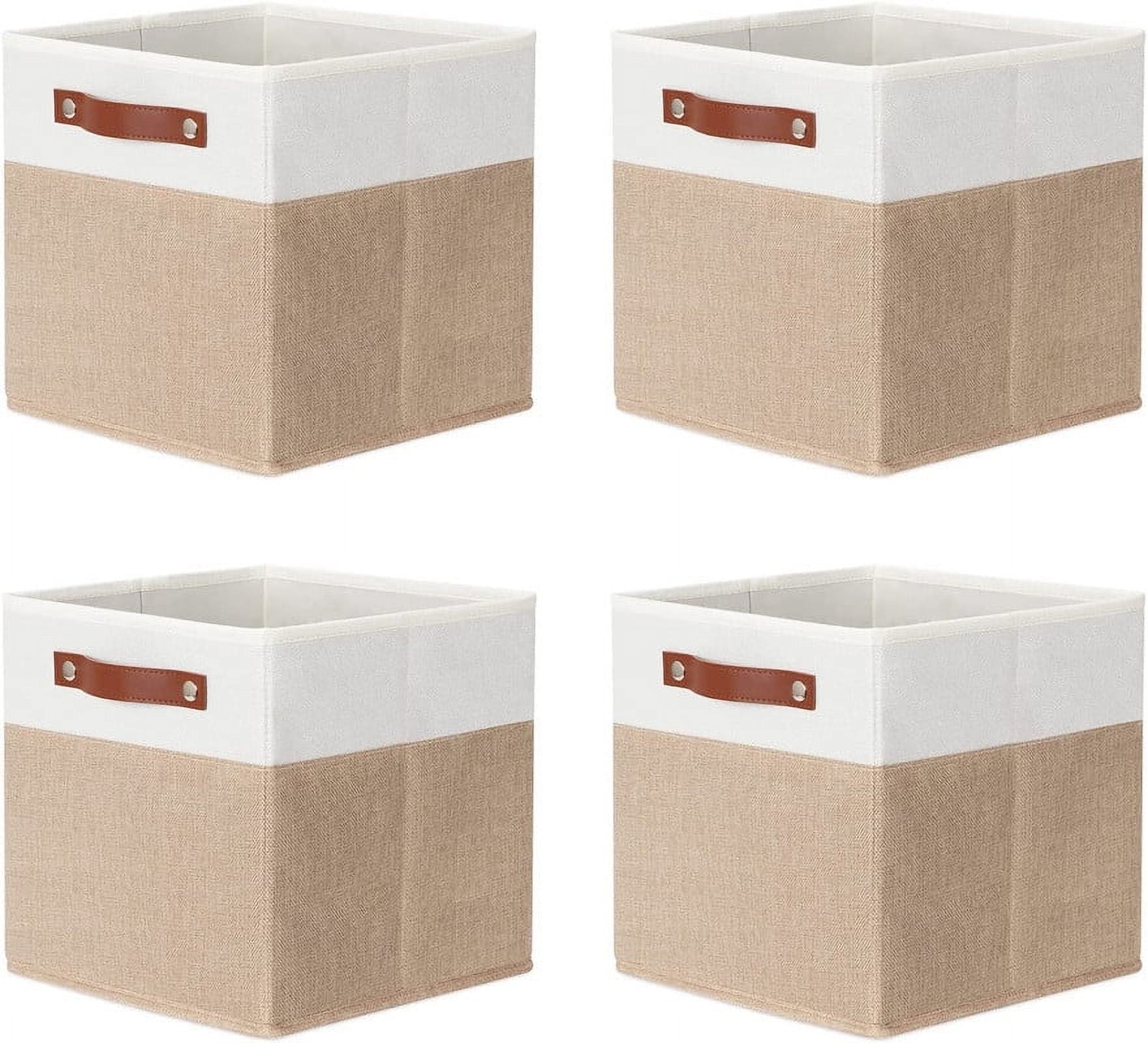 DULLEMELO 11 Inch Sturdy Cube Storage Bins, 4 PCS Foldable Shelf ...