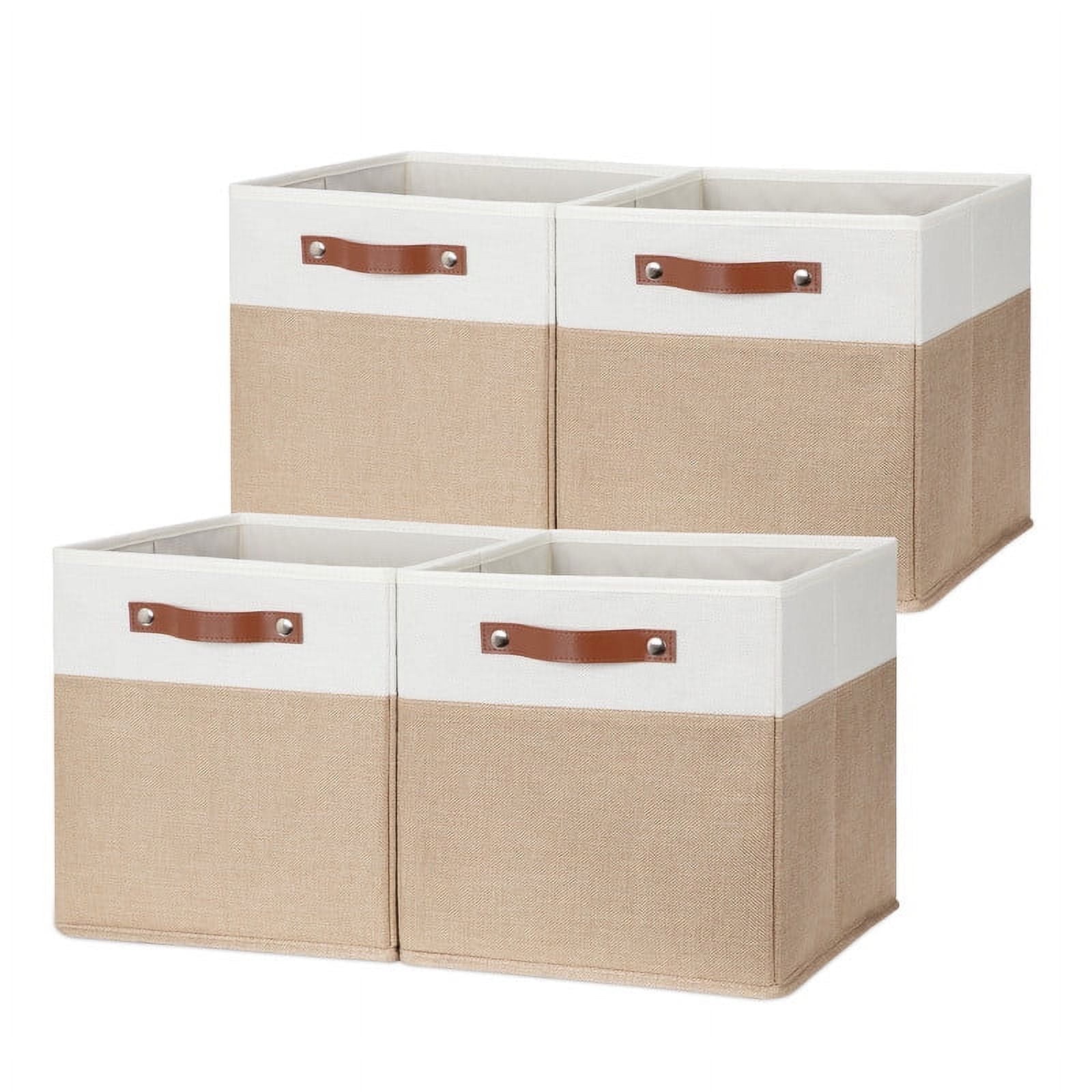 DULLEMELO 12x12x12 inch Cube Storage Bins, 4PCS Organizer Baskets ...