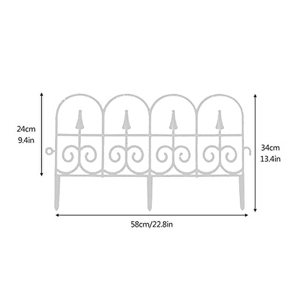 DULRLLY Decorative Garden Fence, Folding Fence 23 x 13 Inch, 5 Panels ...