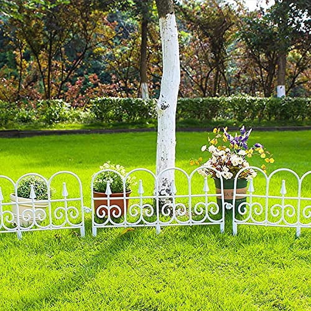 DULRLLY Decorative Garden Fence, Folding Fence 23 x 13 Inch, 5 Panels ...