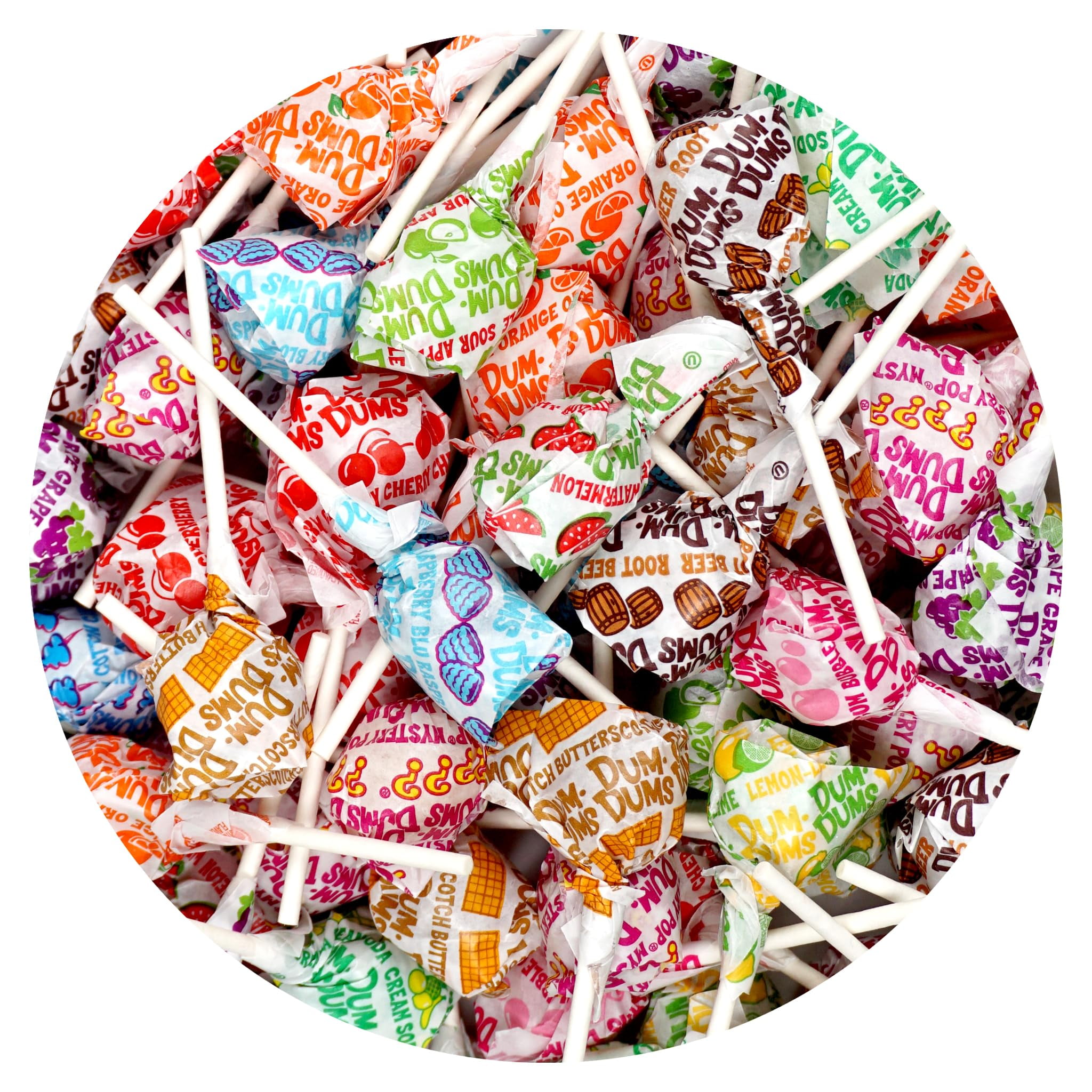 DUM DUMS Original Mix Lollipops, 2 lb Bag (120 Pieces Approx.), Gluten ...