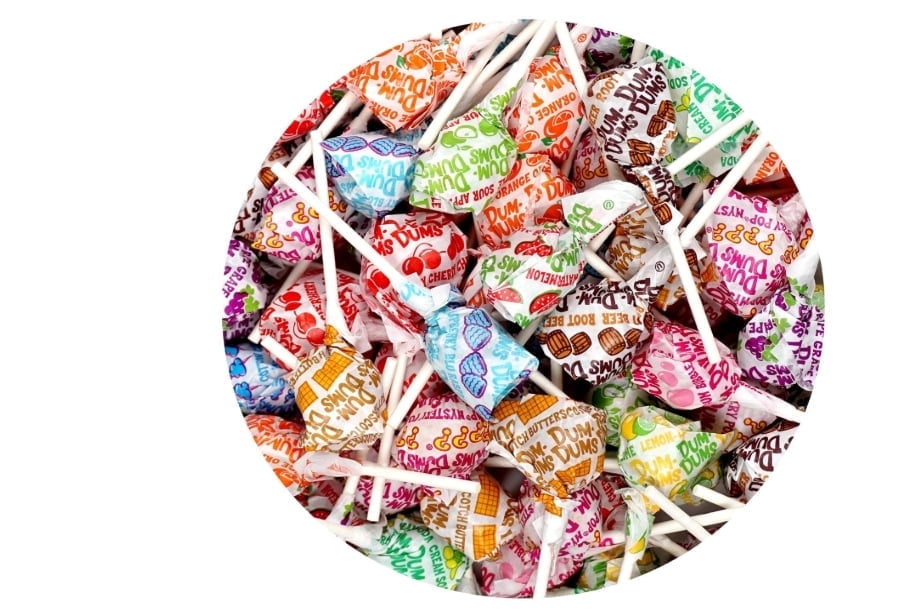 DUM DUMS Original Mix Lollipops, Assorted Flavors, 1 lb Bag, 60 Pieces ...