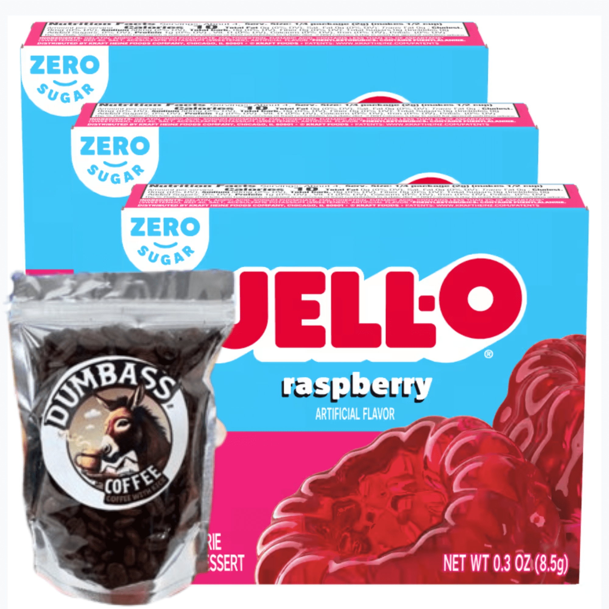 DUMBASS Jell-O Gelatin Dessert Mix - 0.3 oz Boxes (Pack of 3) - with ...