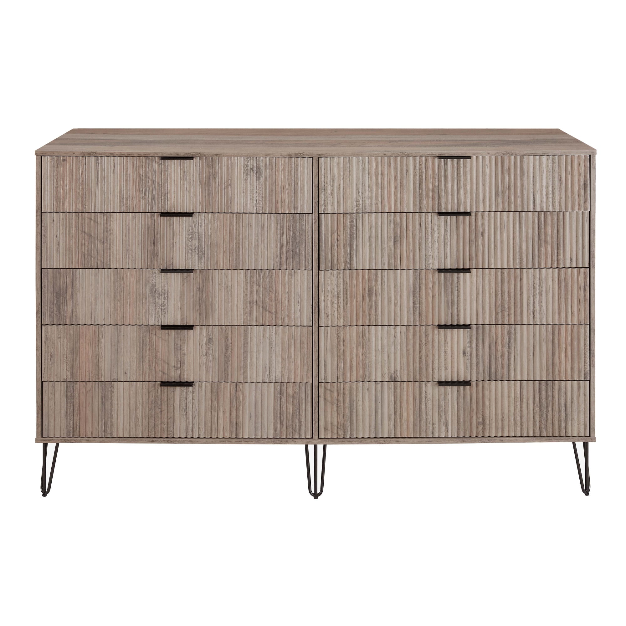 DUMBO 10-Drawer Double Tall Dresser from Engineered Wood in Gray ...