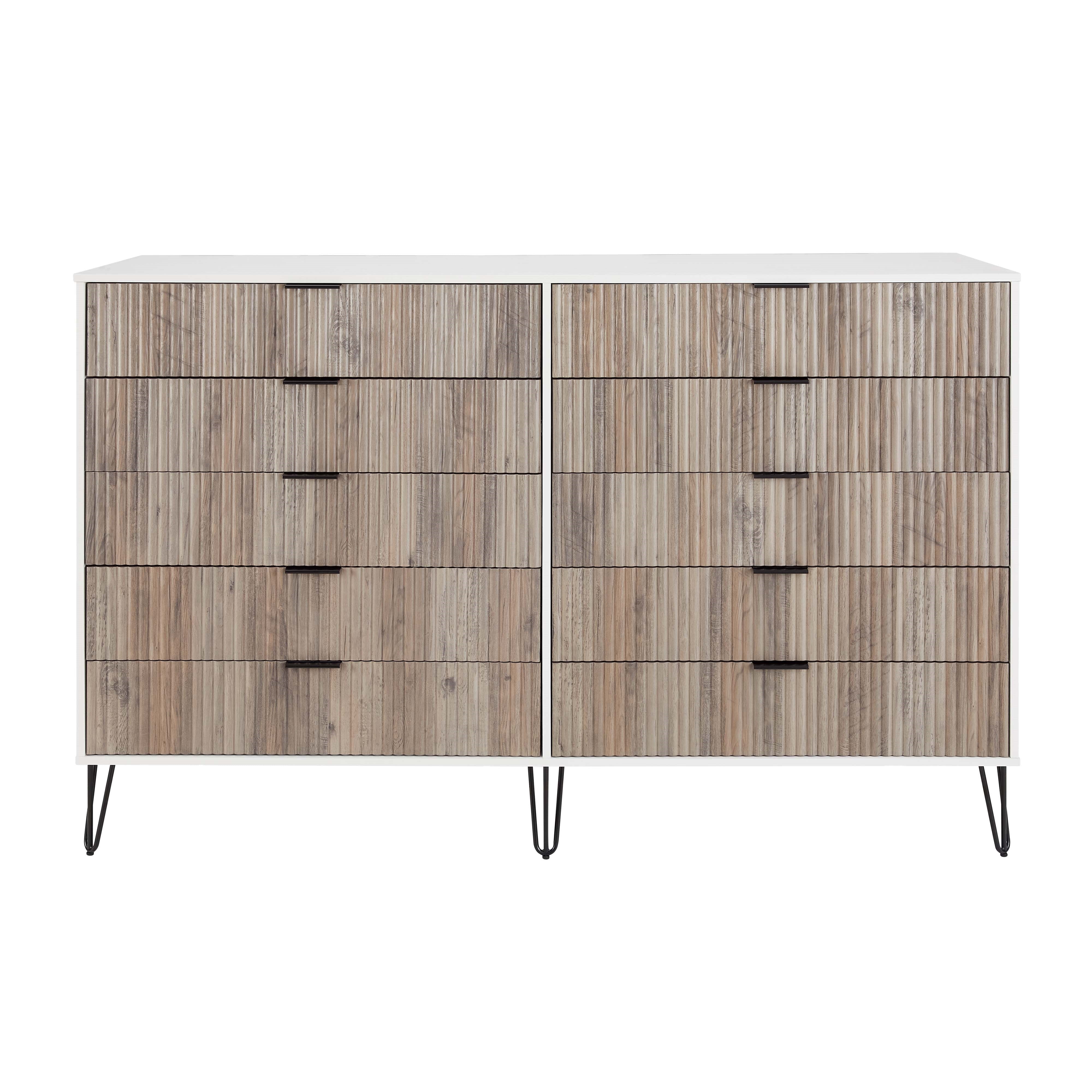 DUMBO 10-Drawer Double Tall Dresser from Engineered Wood in Multi-Color ...