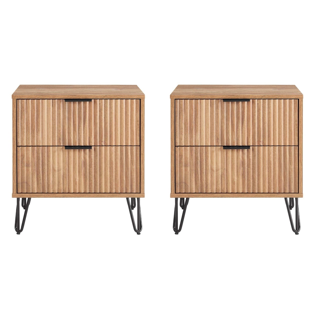 DUMBO 2.0 Engineered Wood Nightstand in Golden Brown - Set of 2 ...