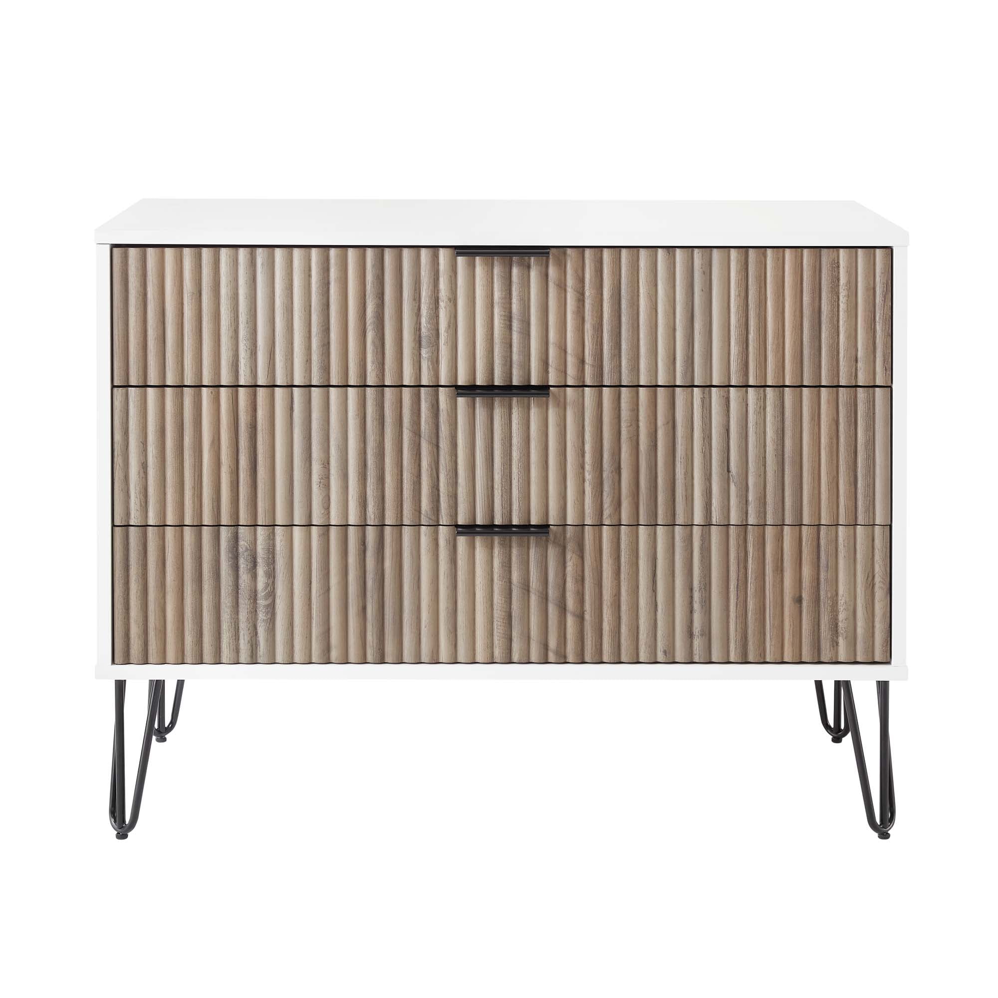 DUMBO Modern Engineered Wood Dresser with 3-Drawers in Multi-Color ...