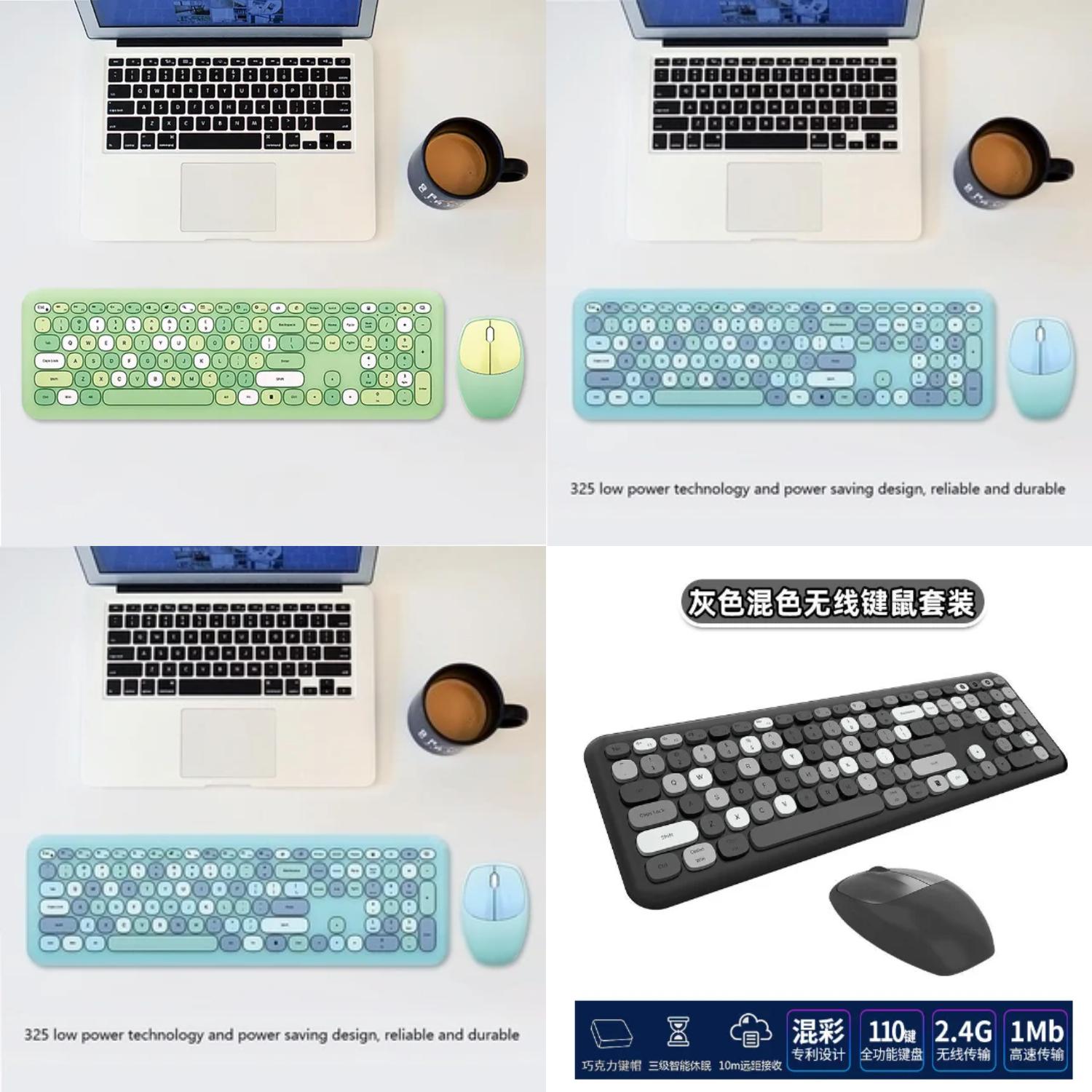 DUMNGWH 2.4G Wireless Keyboard Mouse Combo for Computer Windows Desktop ...