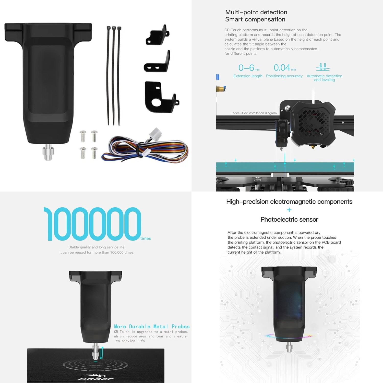 DUMNGWH CR Touch Auto Leveling Kit for 3D Printer - Compatible with CR 3/3 Pro/3 V2/3 Max/5/CR ...