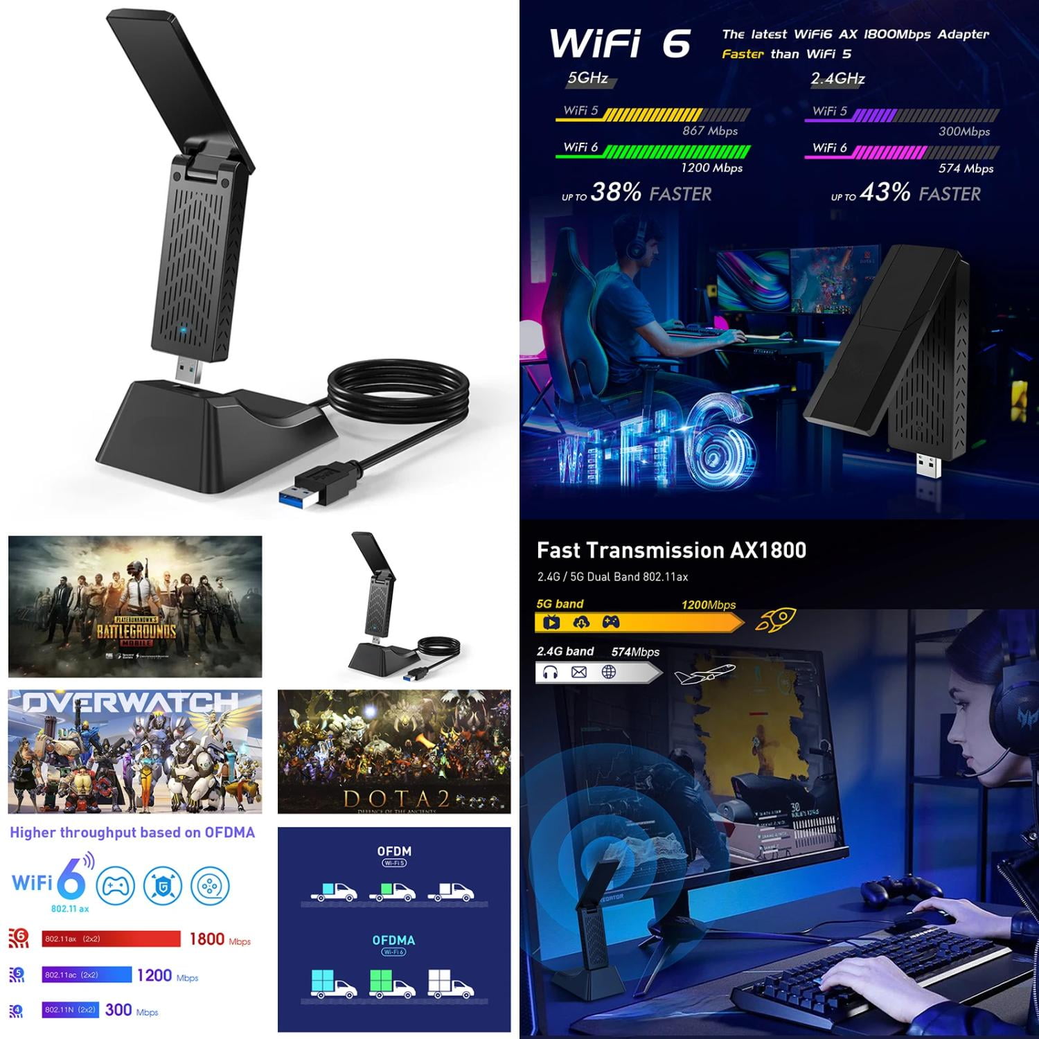 DUMNGWH High Performance External Antenna WiFi 6 USB Adapter & Network ... DUMNGWH High Performance External Antenna WiFi 6 USB Adapter & Network ...