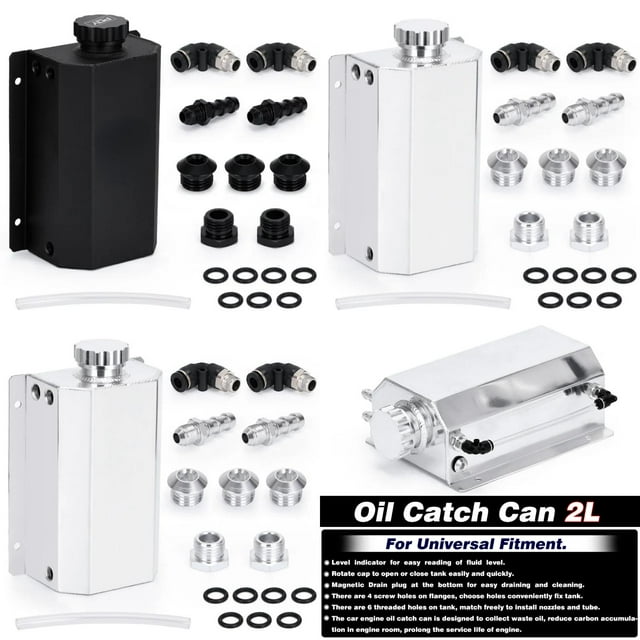 DUMNGWH LZONE 2L Alloy Engine Oil Fuel Gas Catch Can Breather Tank ...
