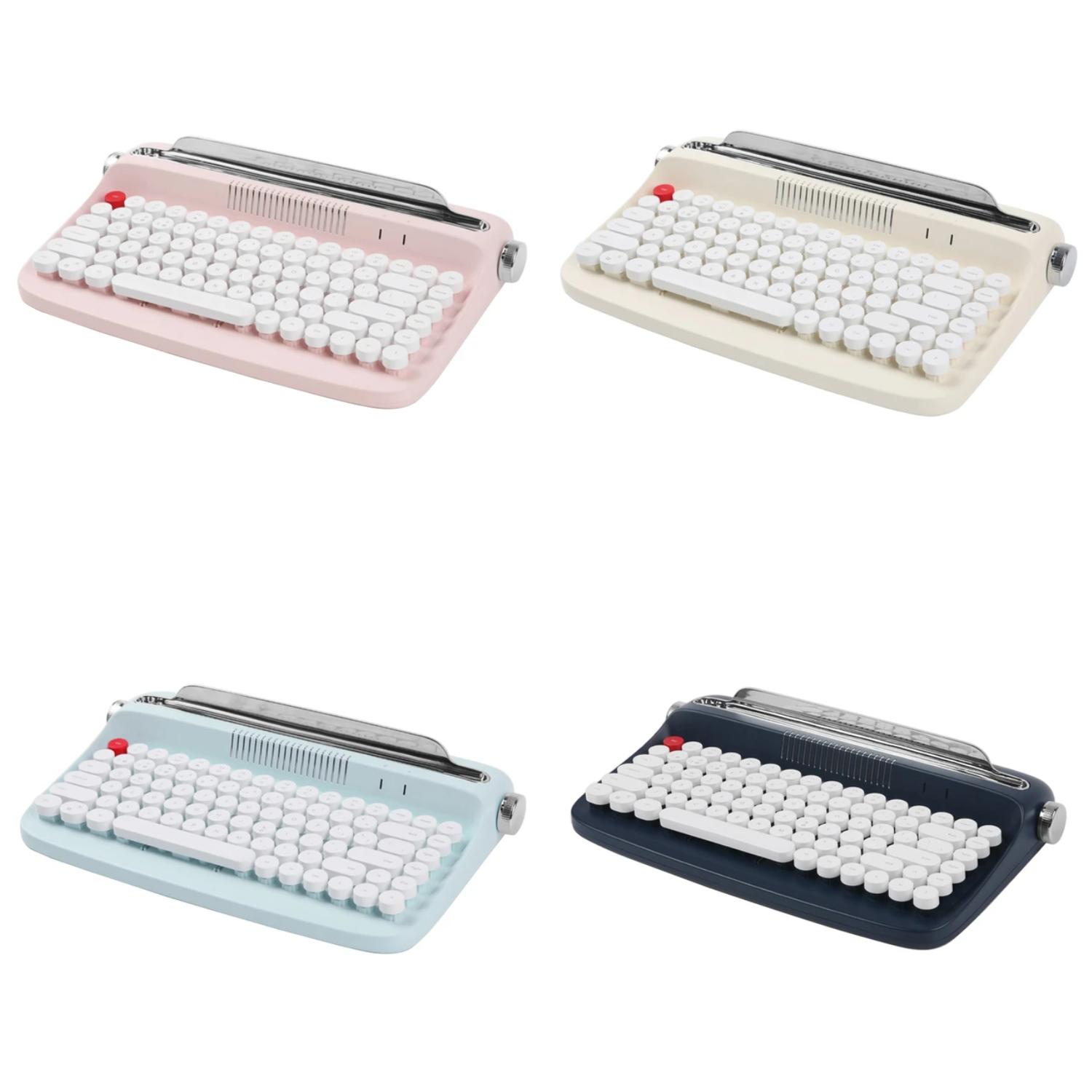 DUMNGWH Retro Steampunk Bluetooth Mechanical Keyboard in Candy Colors ...