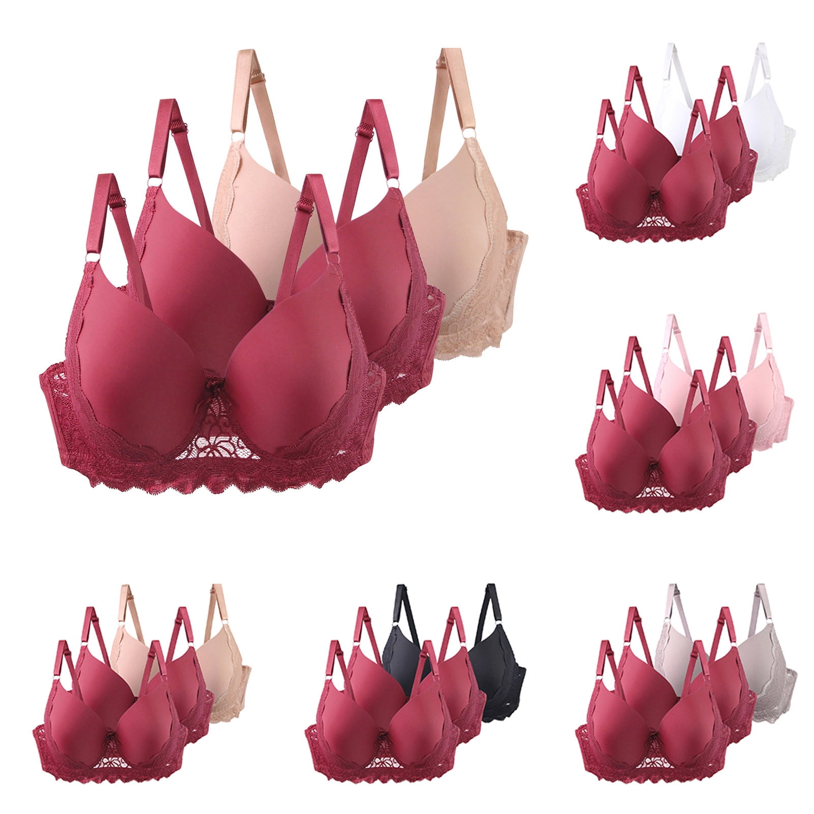 DUMUIELD 3pc 2025 New Minimizer Bras for Women Full Coverage Unlined ...
